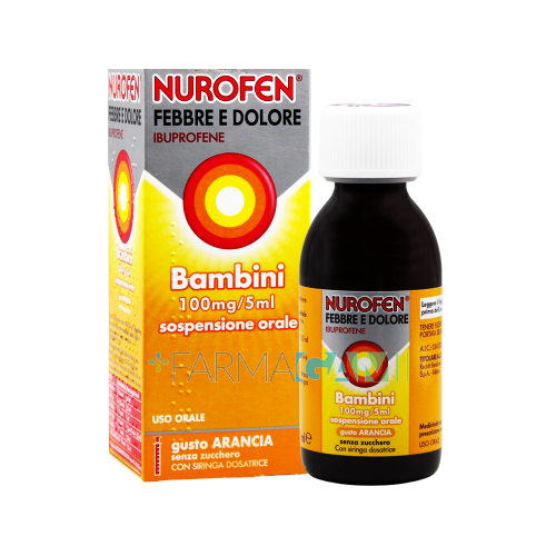 Nurofen Febbre e Dolore Bambini 100 mg Sciroppo Arancia 150 ml